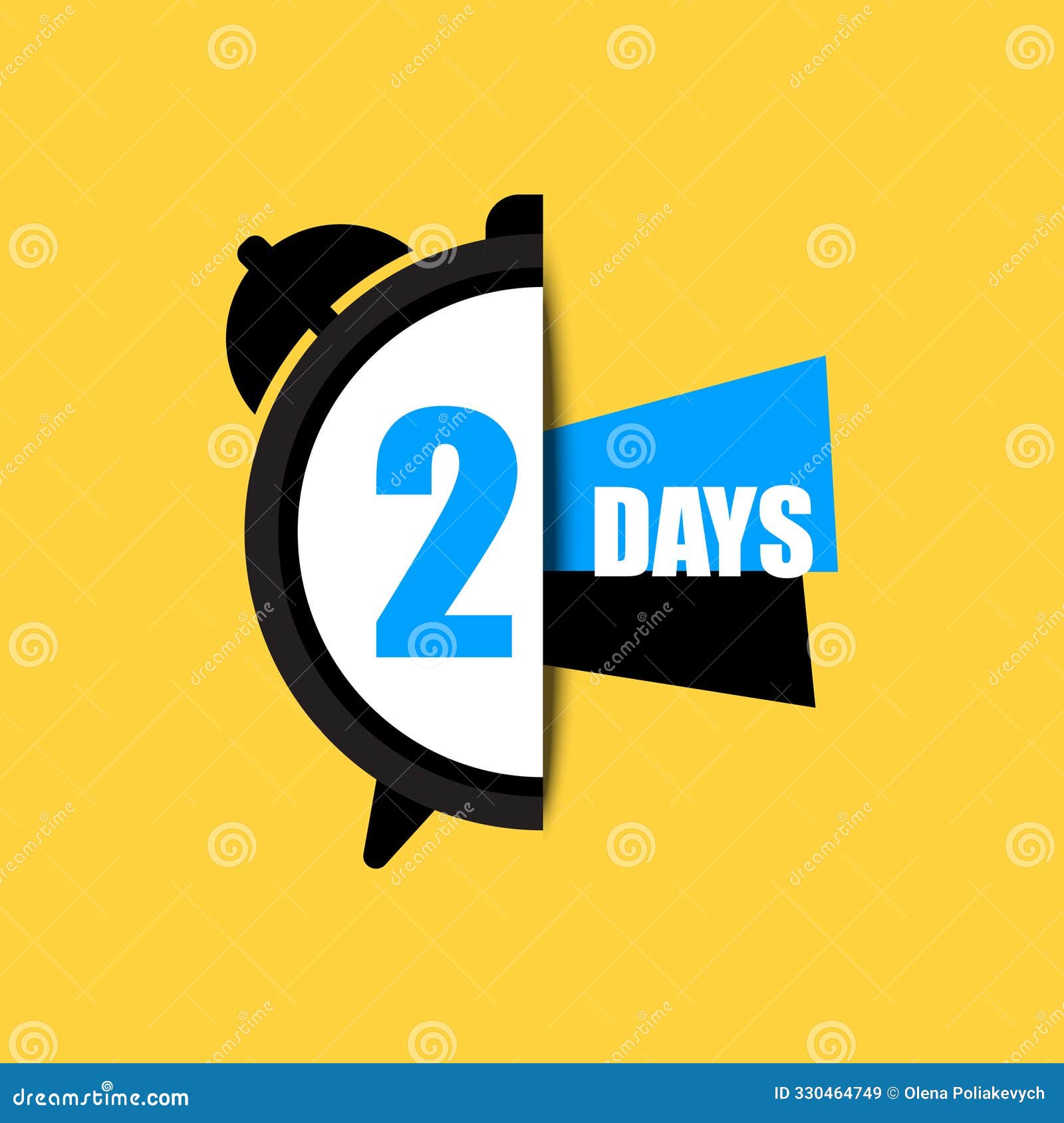 Countdown Timer Graphic. Number Two Focus. Bold 2 Days Text. Bright ...