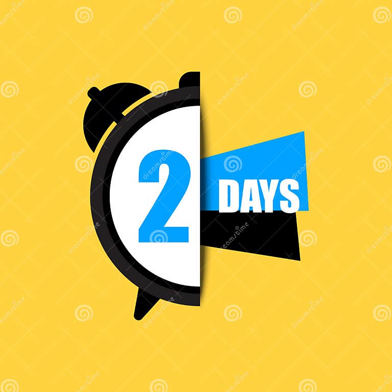 Countdown Timer Graphic. Number Two Focus. Bold 2 Days Text. Bright ...