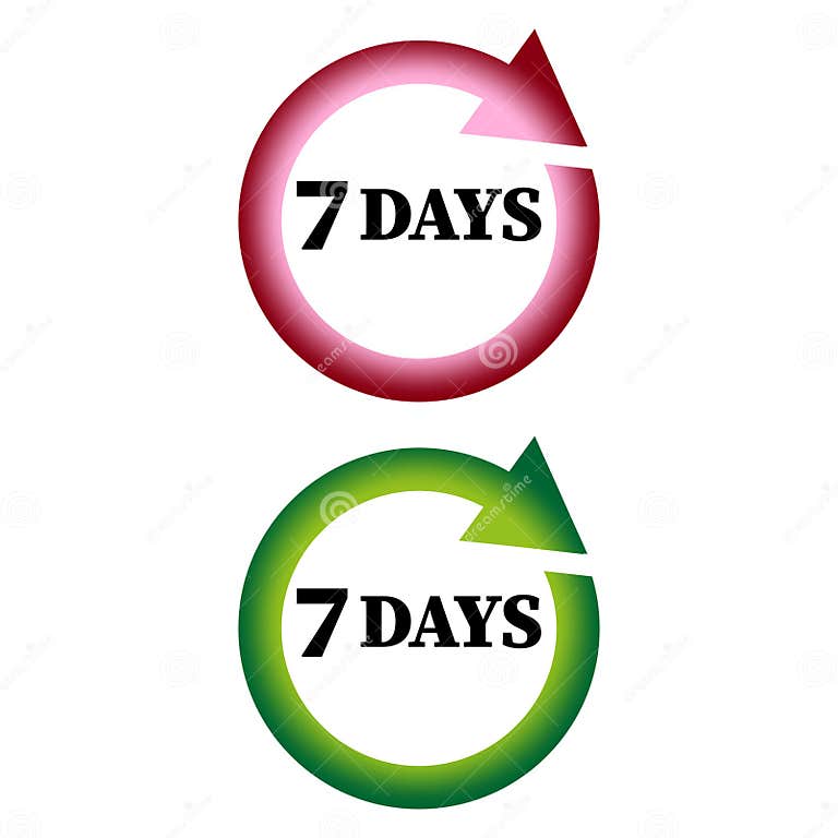 Countdown Timer Icon. 7 Days Focus. Bold Circular Arrow. Gradient Color ...