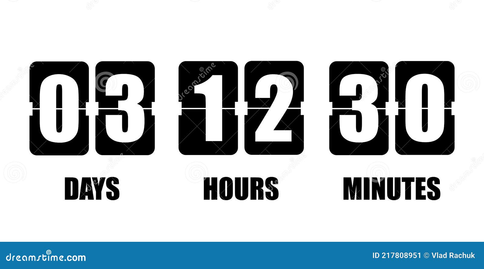 Countdown Timer Icon. Mechanical Scoreboard. Modern Countdown Timer ...