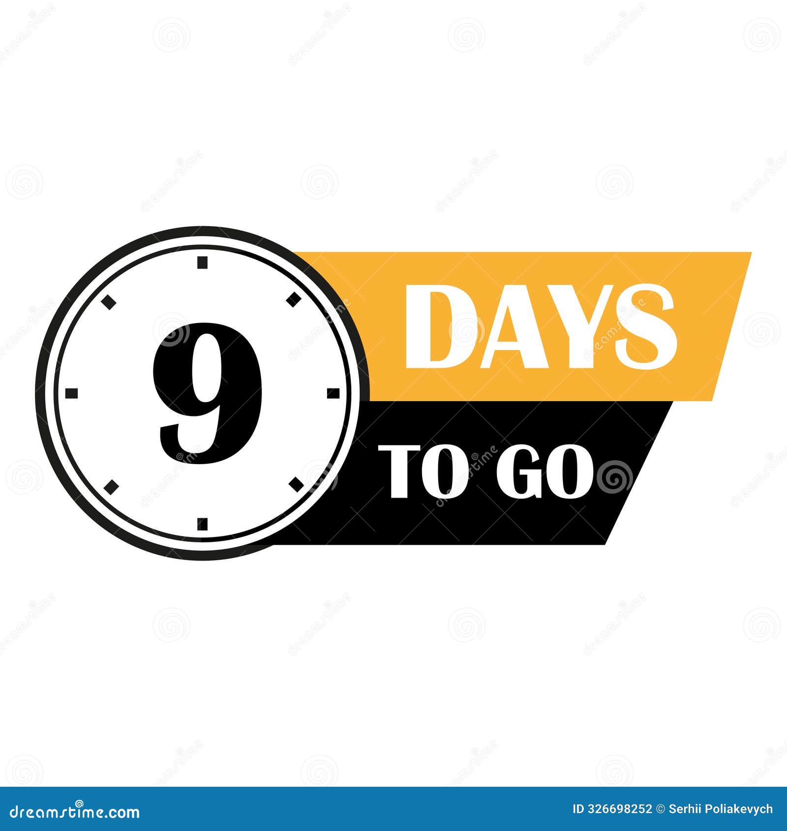 Countdown Timer Icon. Number Nine Detail. Days To Go. Vector ...