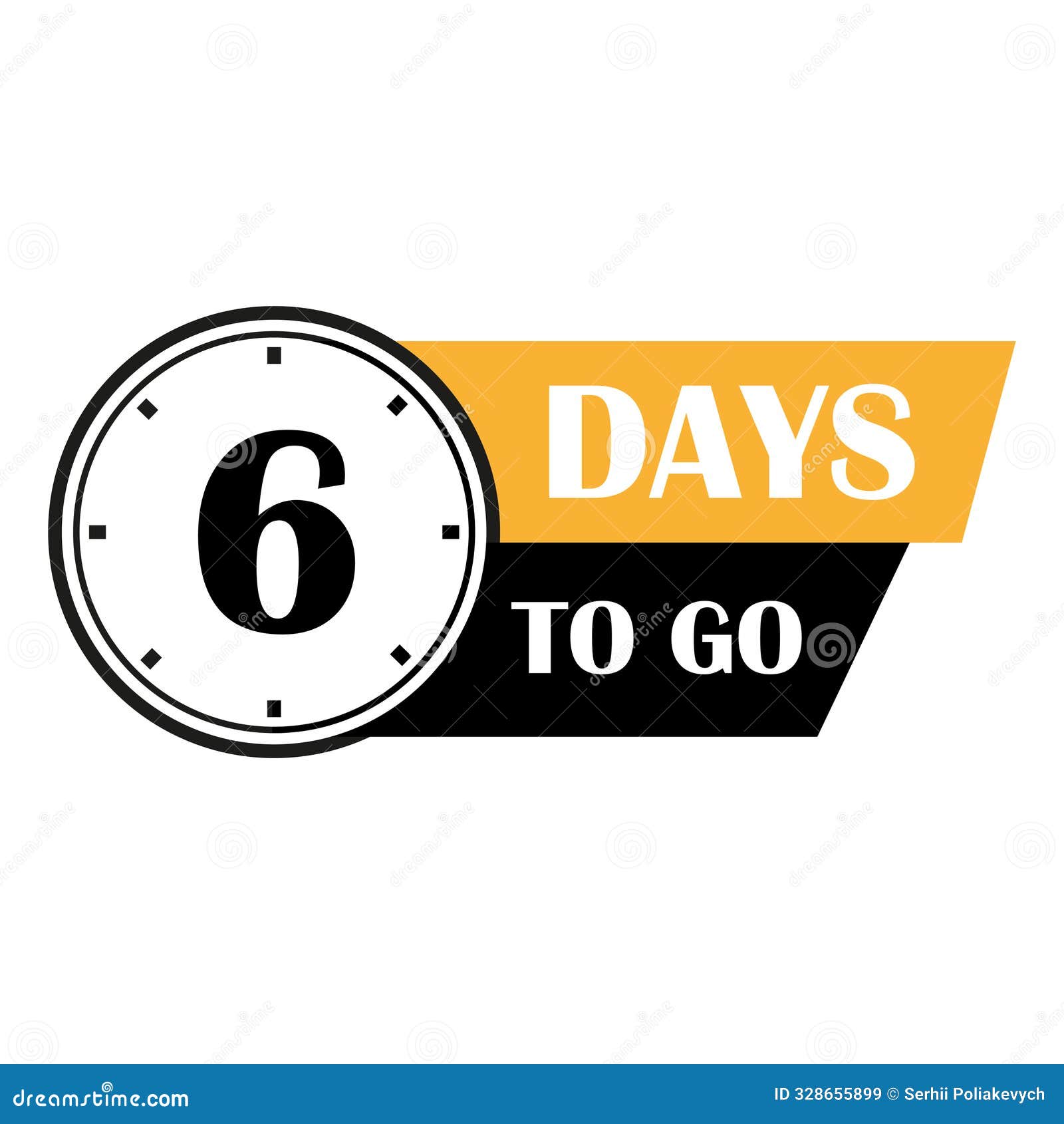 Countdown Timer Icon. Number Six Highlighted. 6 Days To Go Stock Vector ...