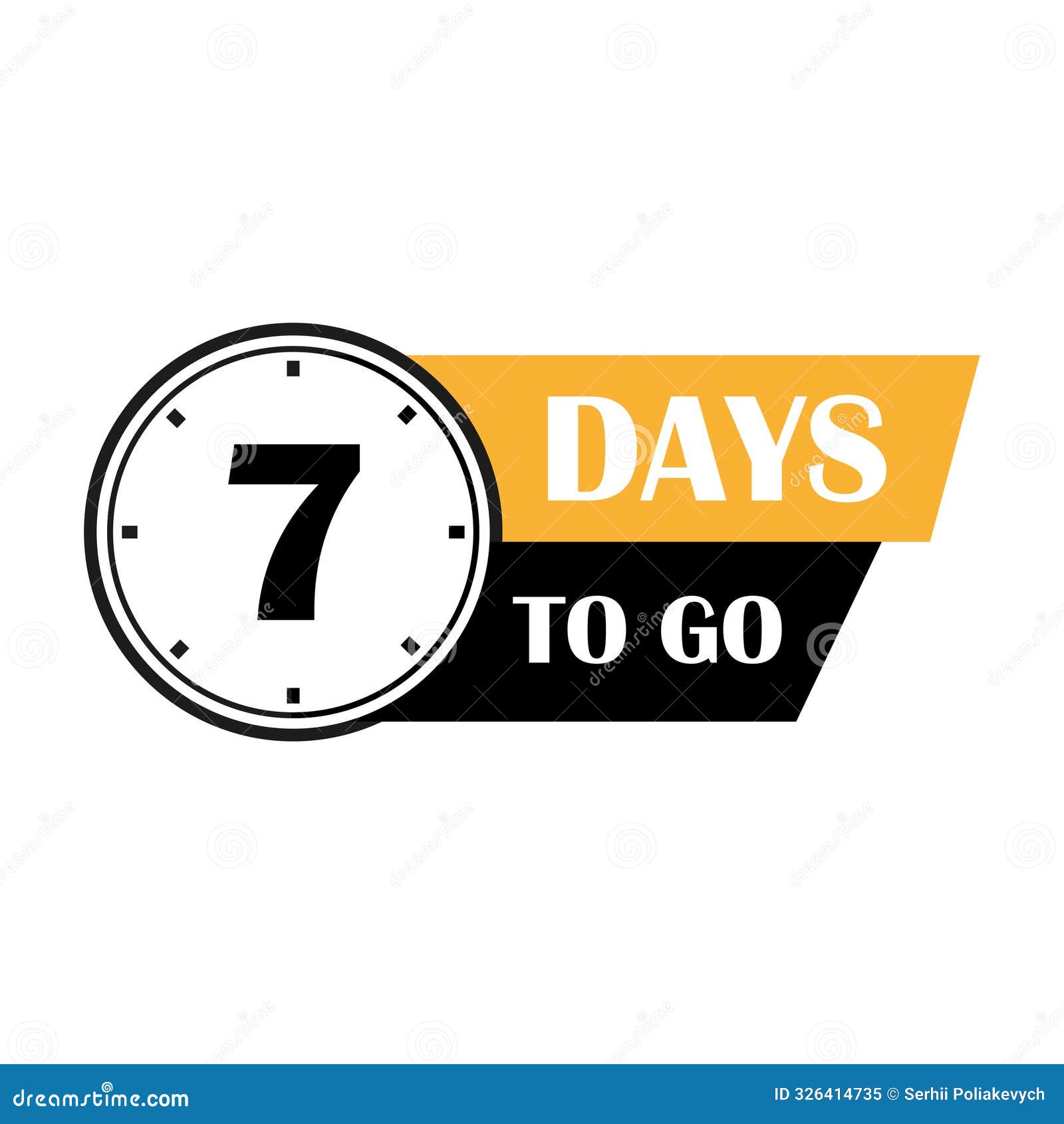 Countdown Timer Icon. Vector Clock Symbol. Seven Days To Go. 7 Days To ...