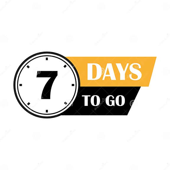 Countdown Timer Icon. Vector Clock Symbol. Seven Days To Go. 7 Days To ...