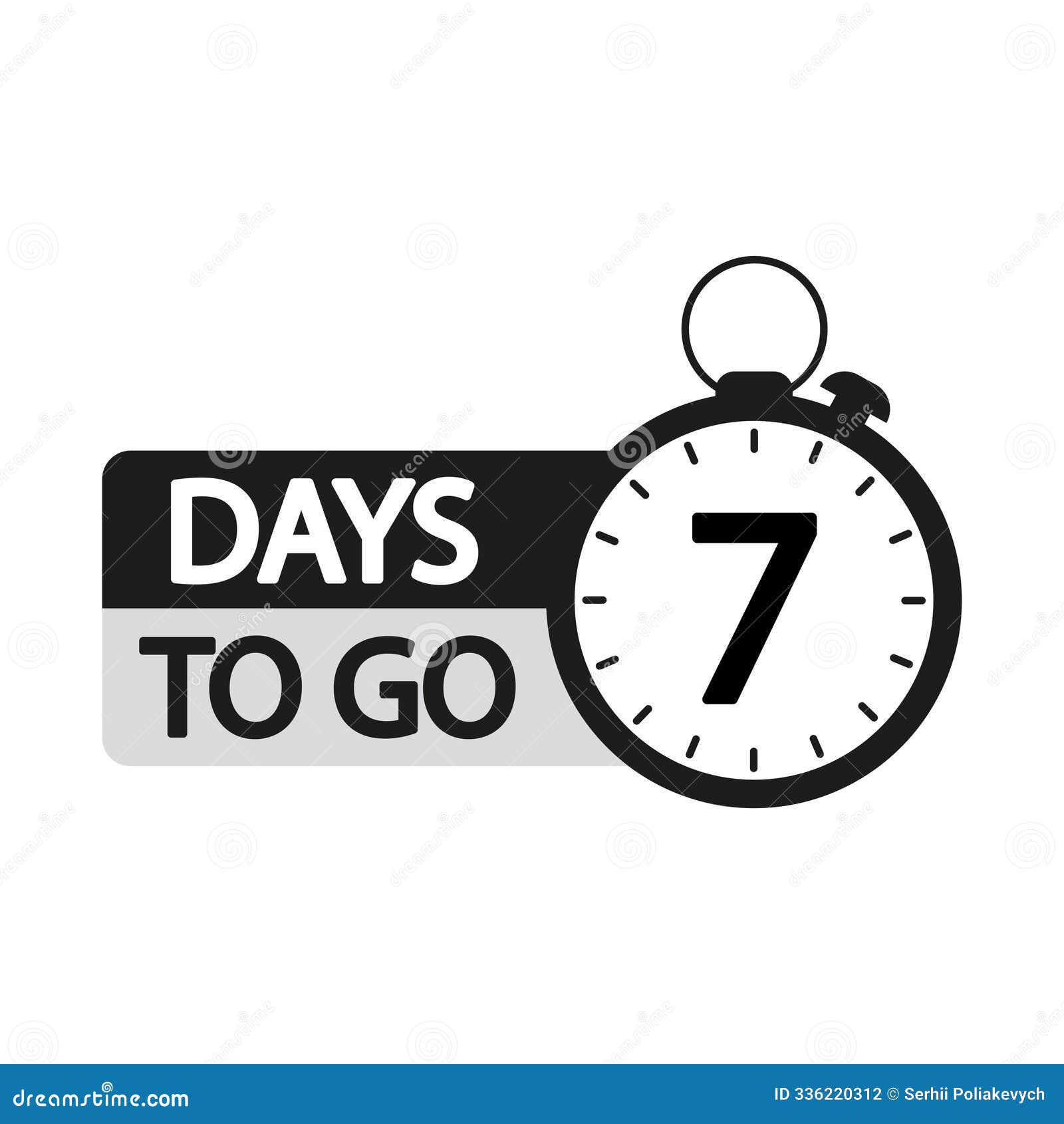 Countdown Timer Illustration. Bold 7 Days To Go Text. Seven Day ...