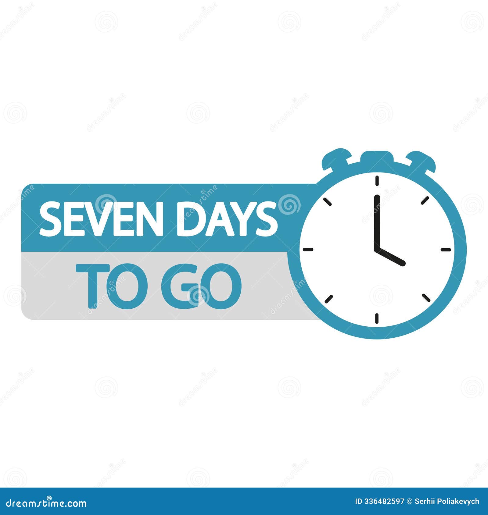 Countdown Timer Illustration. Bold 7 Days To Go Text. Seven Day ...