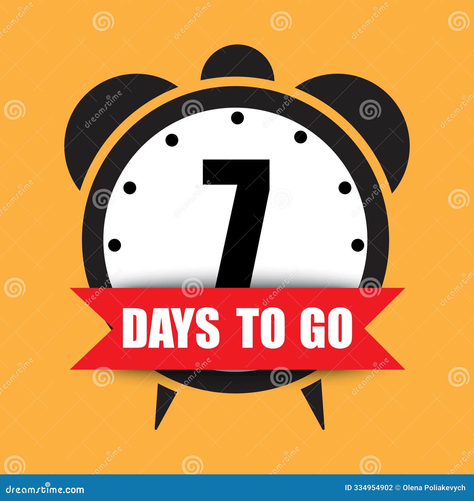 Countdown Timer Illustration. Number Seven Focus. Bold 7 Days To Go ...