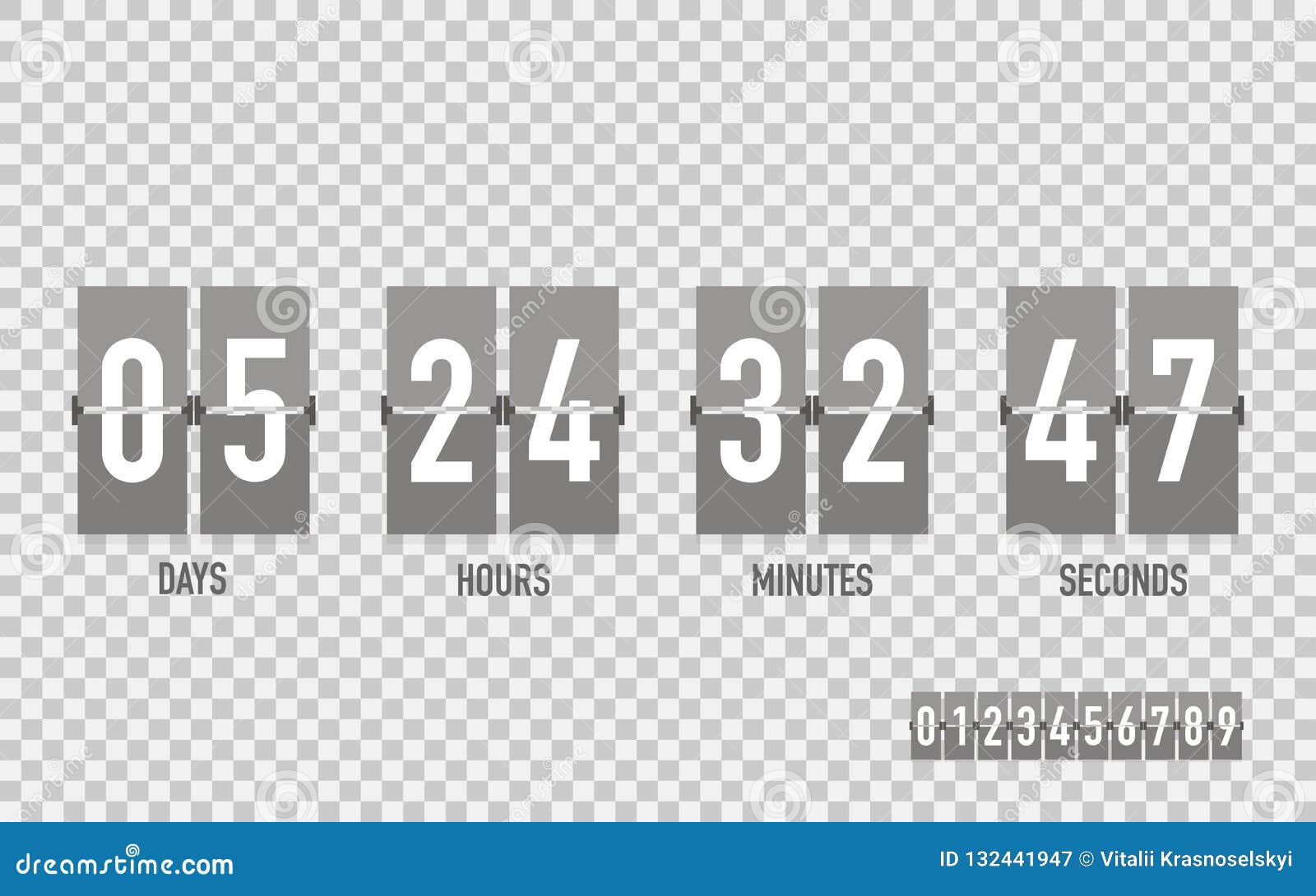 Countdown Timer on a Isolated Background, Vector Illustration Stock ...