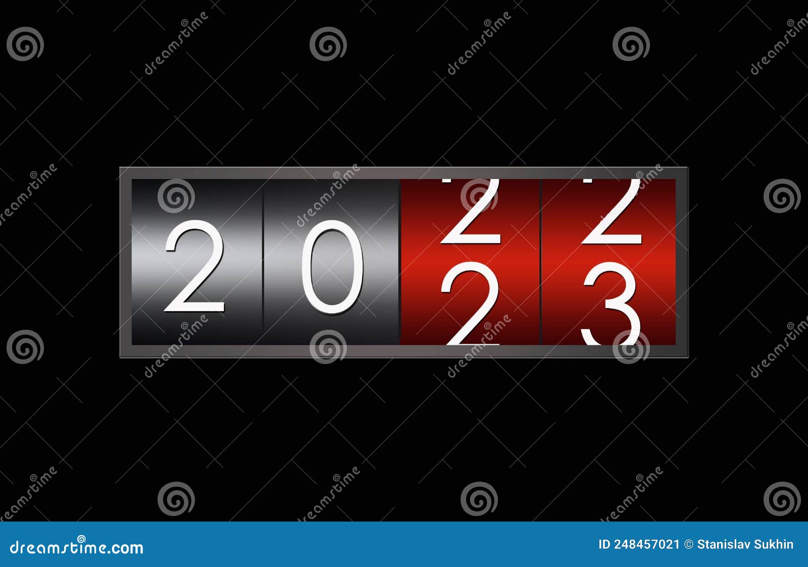 2022 2023 Countdown Timer Isolated on Black Background. Happy New Year ...