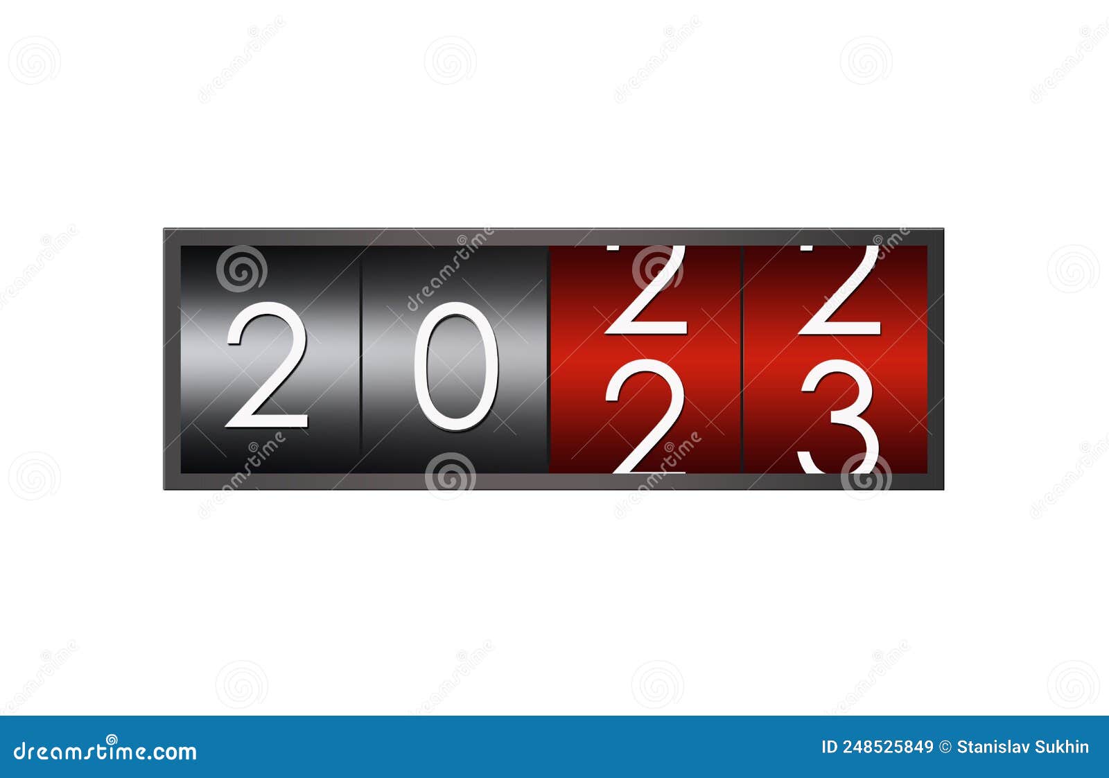 2022 2023 Countdown Timer Isolated on White Background. Happy New Year ...