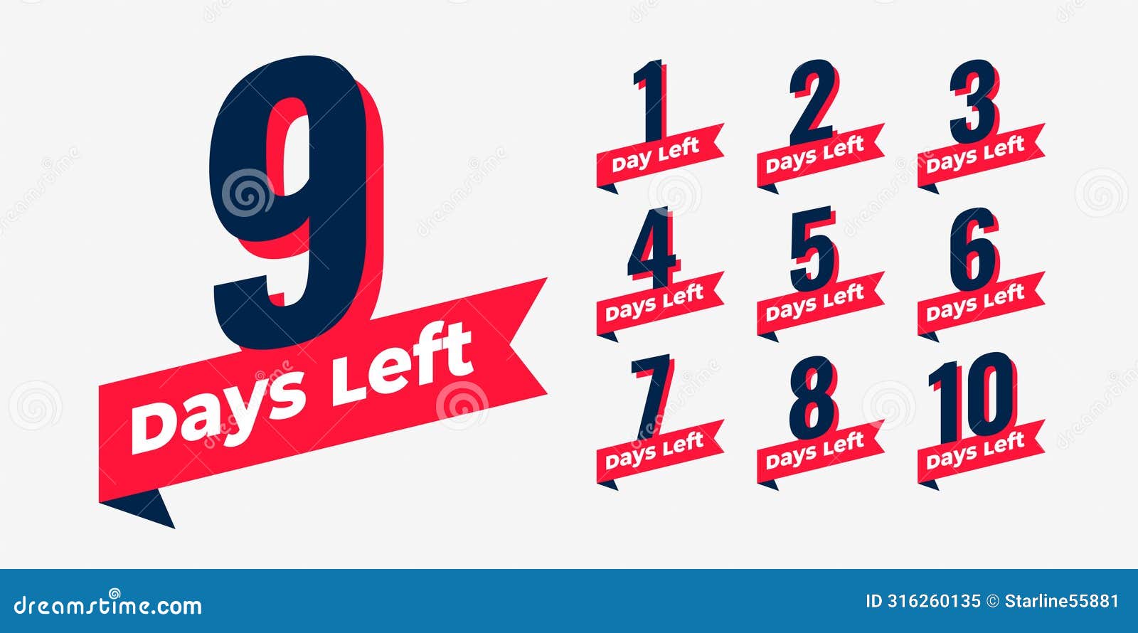 Countdown Timer with Number of Days Left Tags Stock Vector ... Countdown Timer with Number of Days Left Tags Stock Vector ...