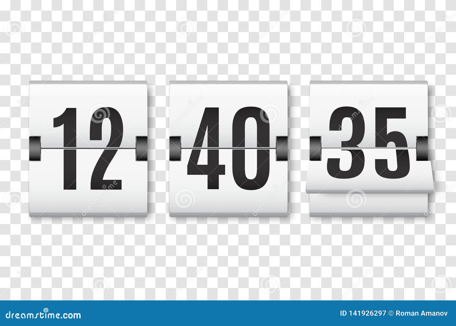 Countdown Timer With Numbers Isolated Clock Counter Stock Vector