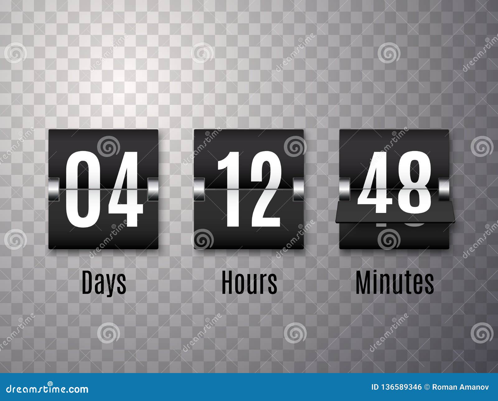 Countdown Timer with Numbers Isolated on Transparent Background. Vector ... Countdown Timer with Numbers Isolated on Transparent Background. Vector ...