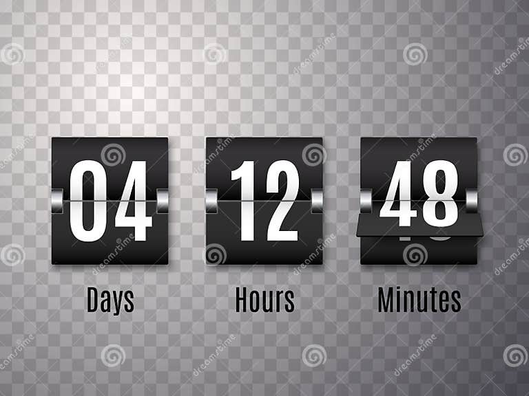 Countdown Timer with Numbers Isolated on Transparent Background. Vector ...