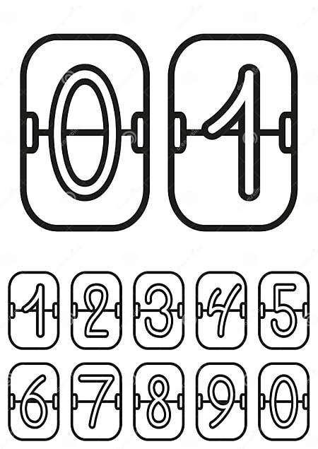 Countdown Timer, Scoreboard with Hand Drawing Digits, Hand Drawing ...