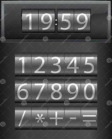 Countdown Timer. Set of White Digital Numbers Stock Vector ...