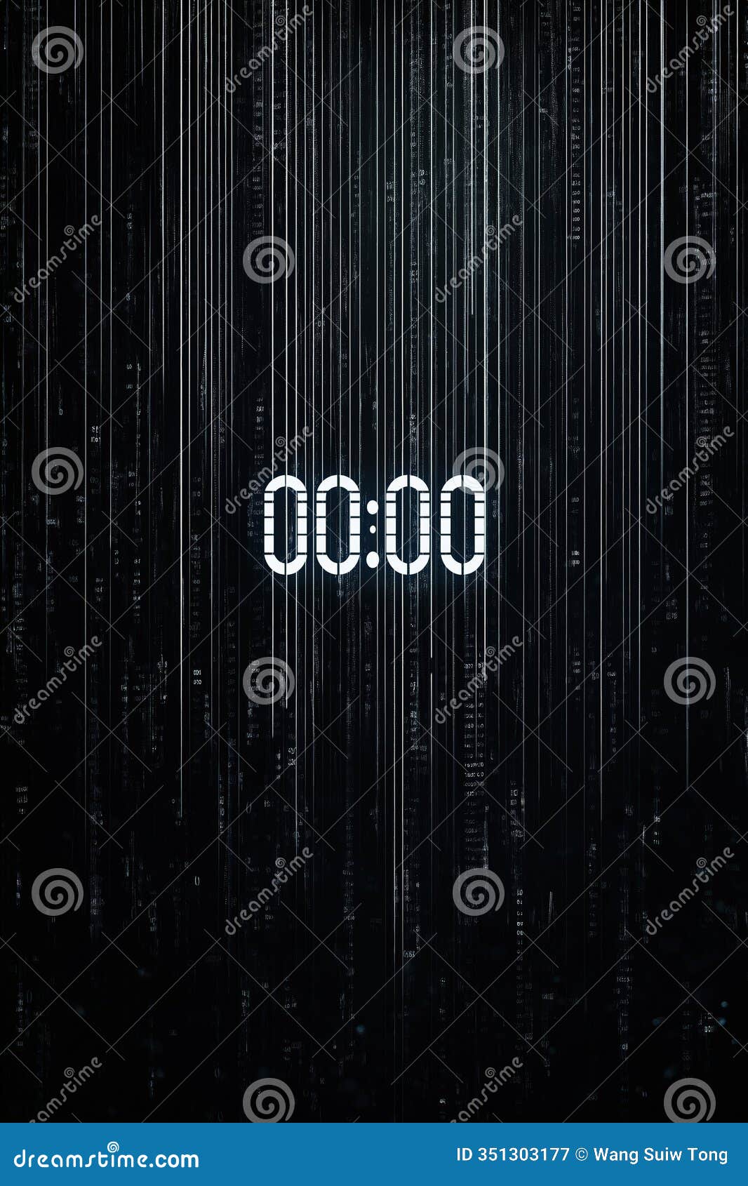 Digital Countdown Timer Display at Midnight with Glitch Effect ...