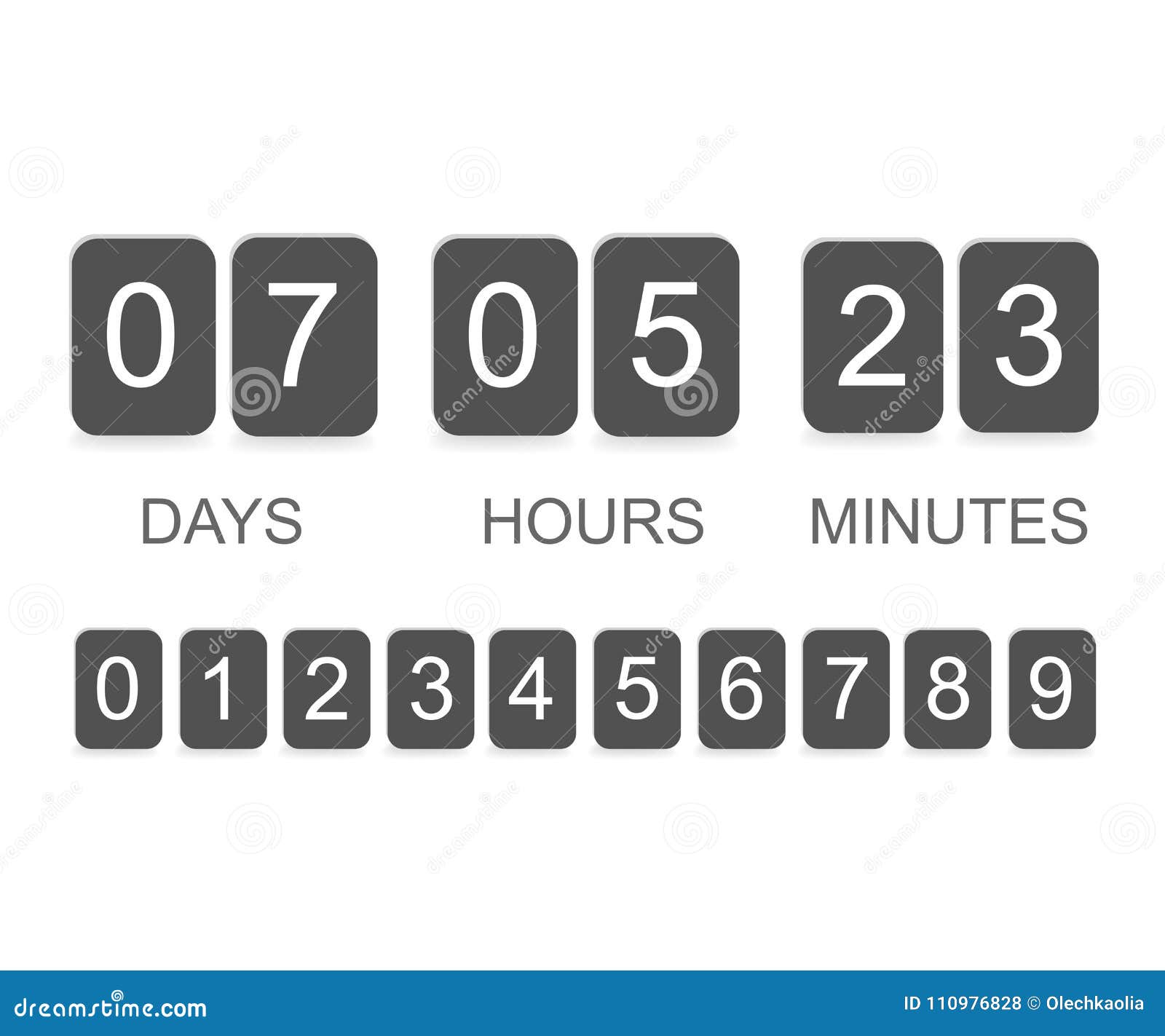 Countdown Timer Template. Counter Design for Website with Numbers Stock ...