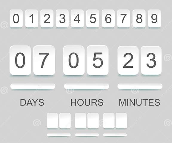 Countdown Timer Template. Counter Design for Website with Numbers Stock ...