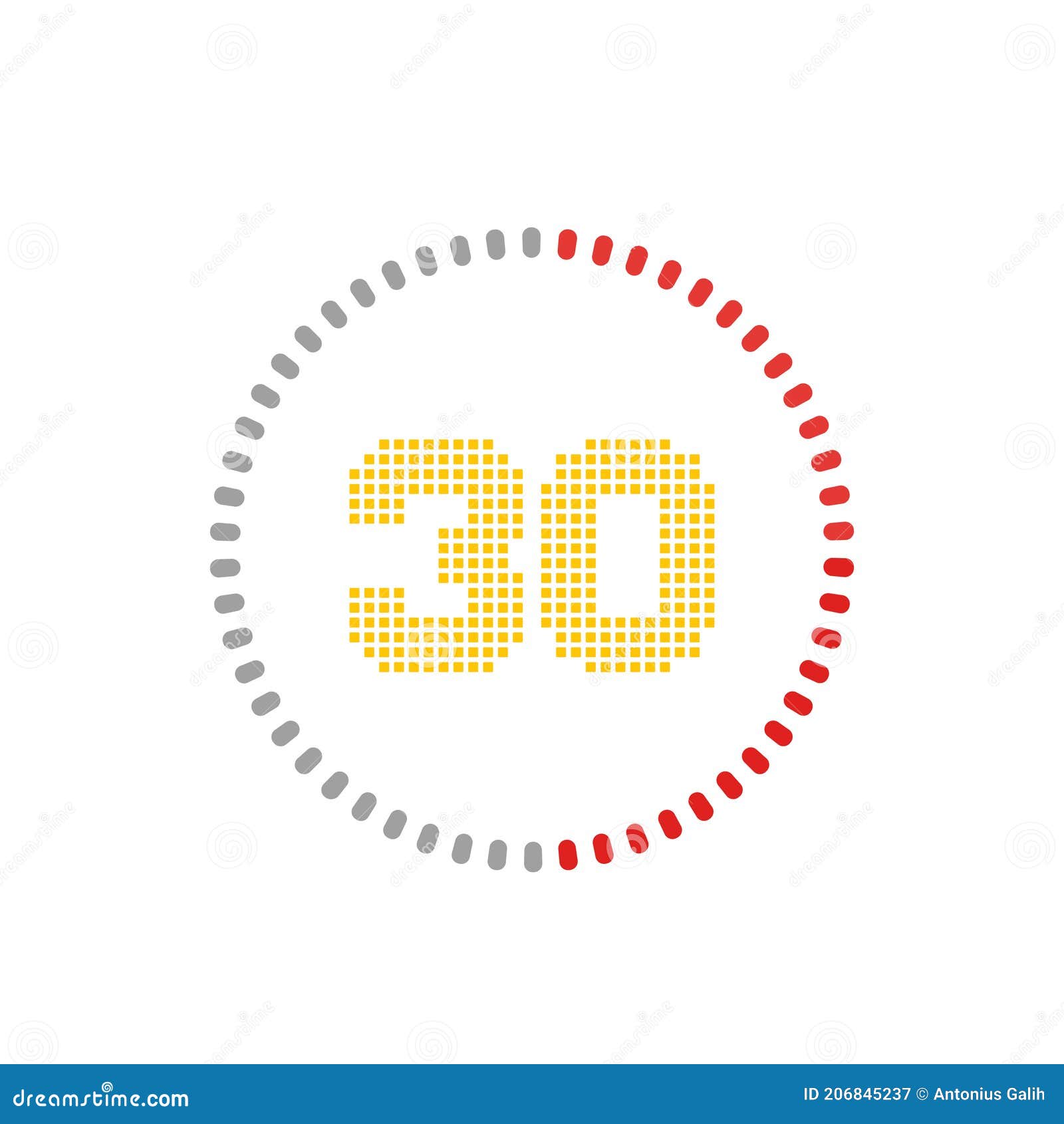 Countdown Timer with Thirty Seconds or Minutes in Modern and Pixel ...