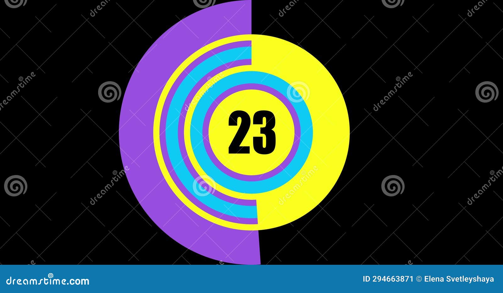 Countdown Timer from 45to 0 Seconds Realtime. Modern Flat Design of ...