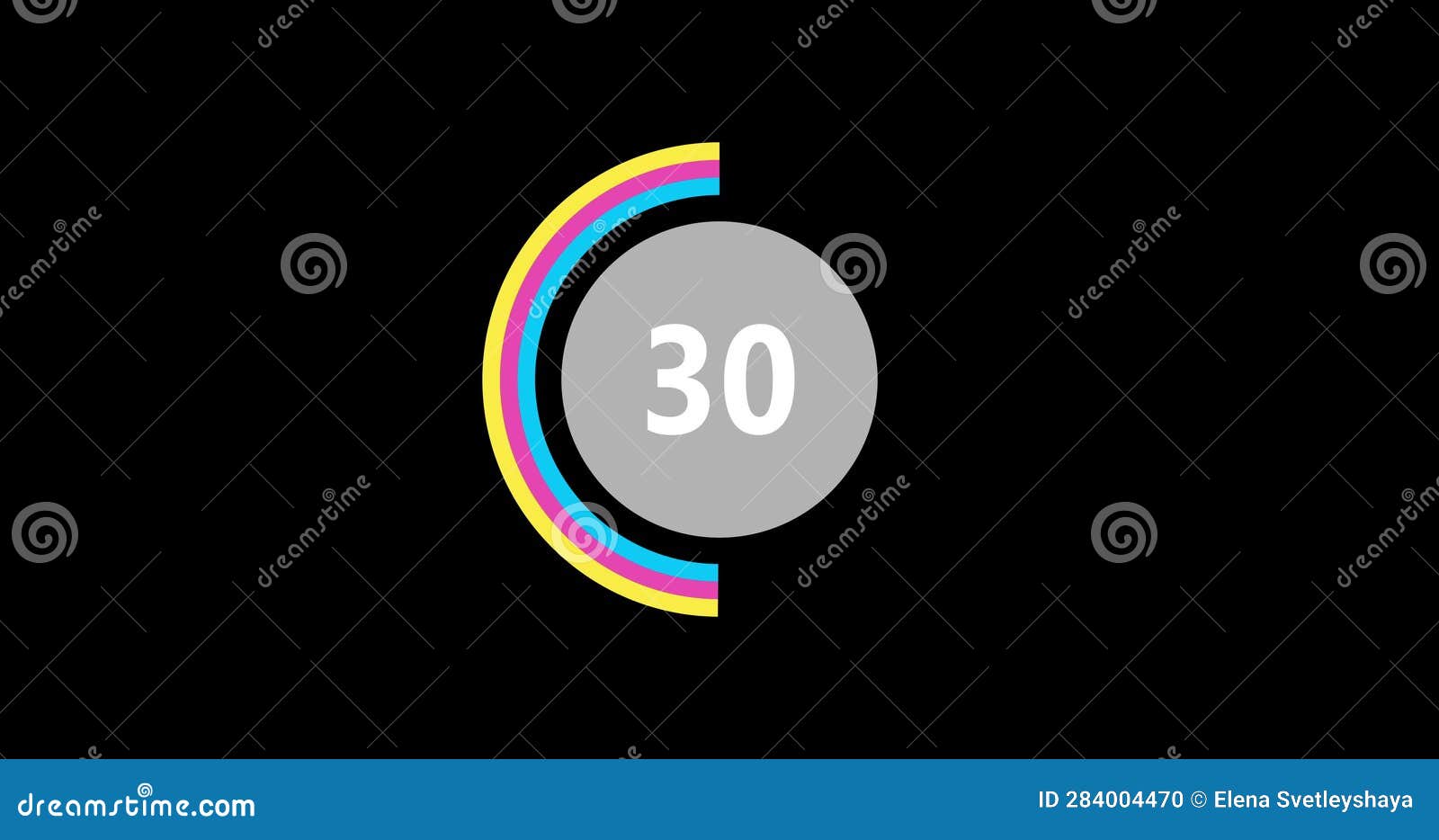 Countdown Timer from 60 To 0 Seconds Realtime. Modern Flat Design of ...
