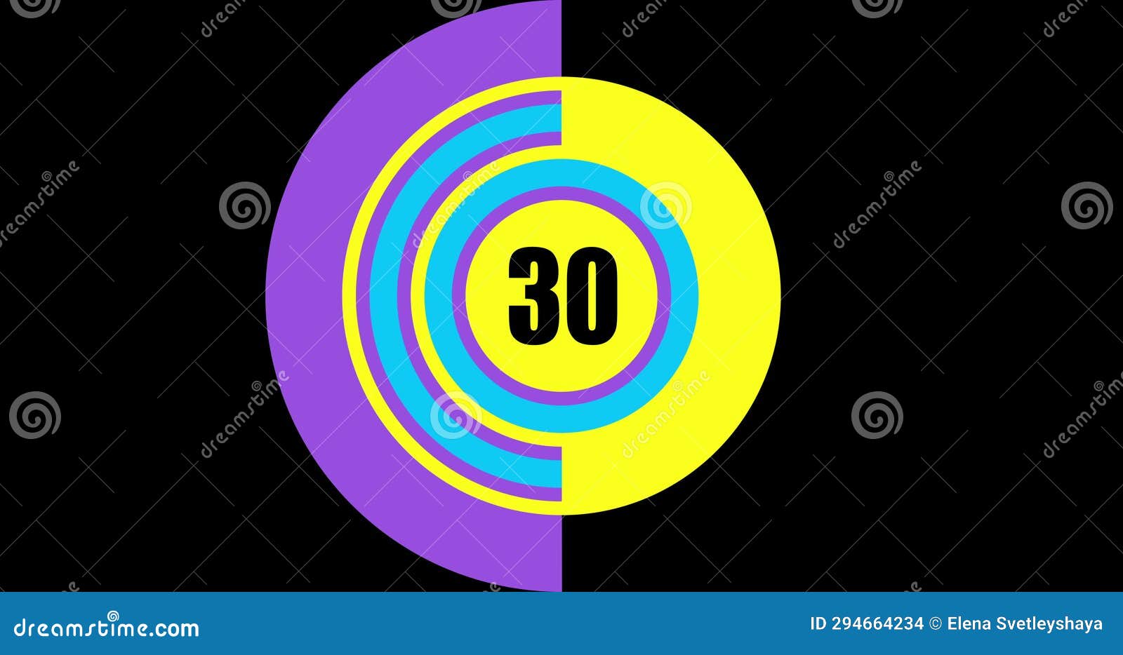 Countdown Timer from 10 To 0 Seconds Realtime. Modern Flat Design of ...