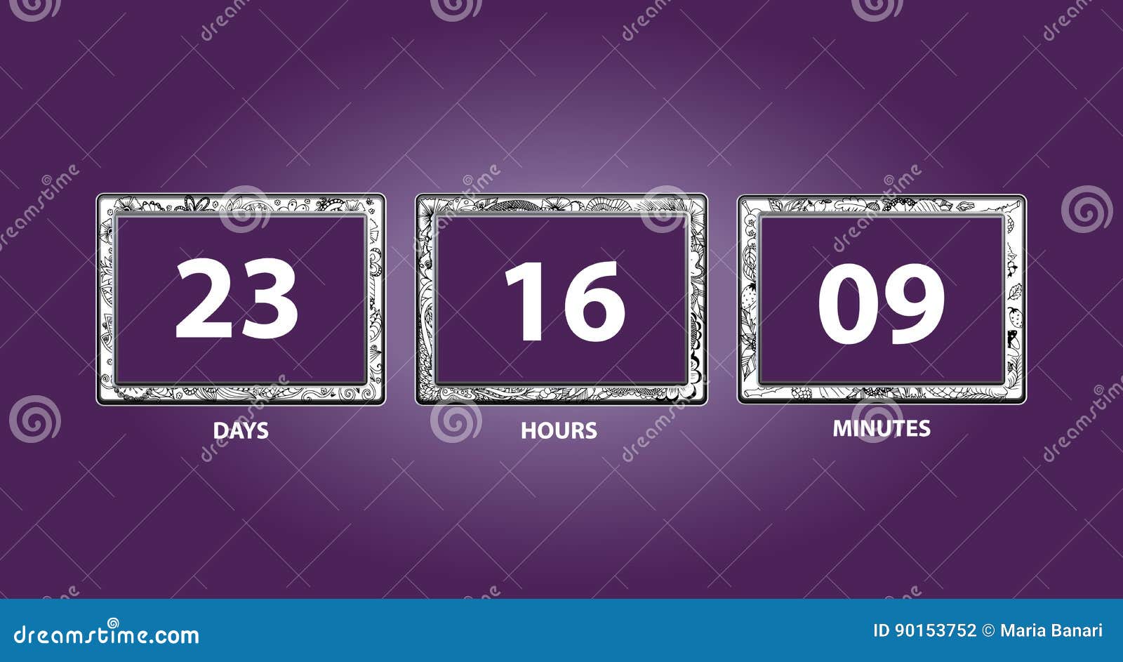 Countdown Timer Vector Clock Counter Business Sign Stock Vector