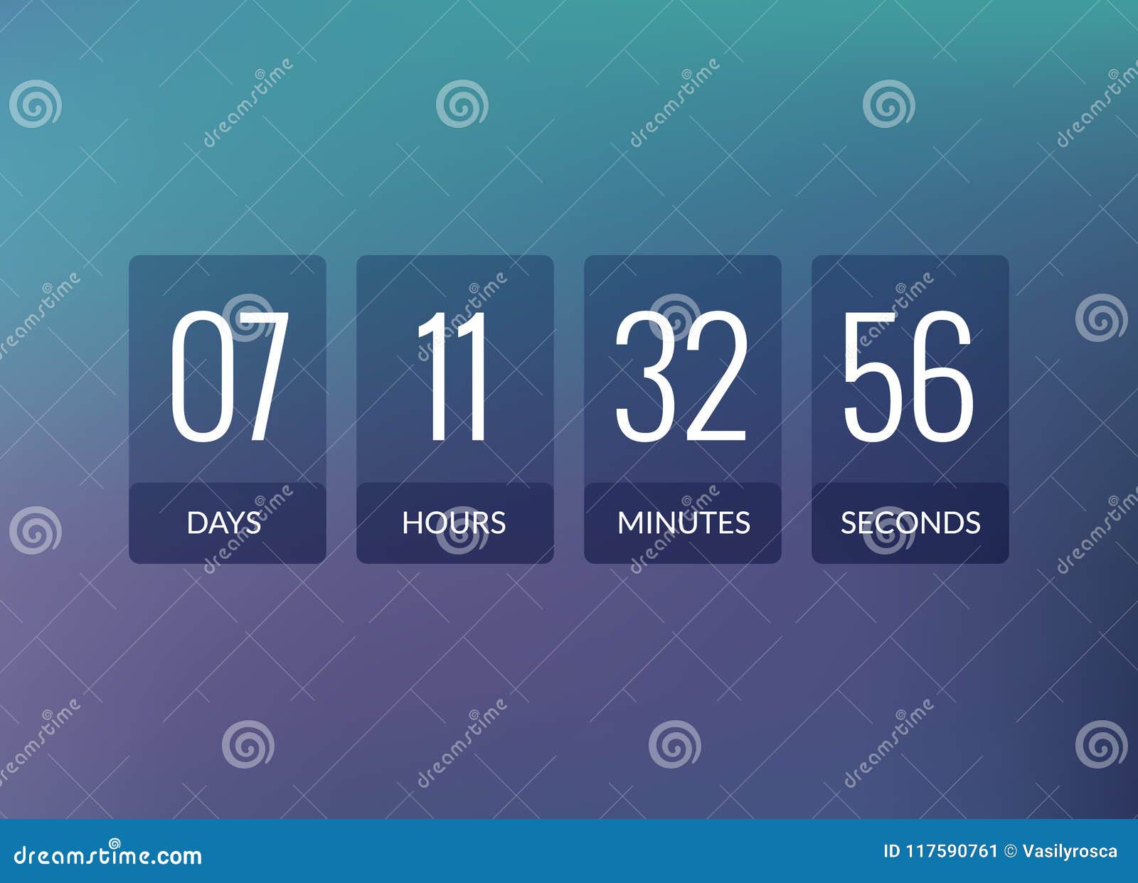 Countdown Timer Vector Clock Counter. Flip Business Scoreboard Display ...