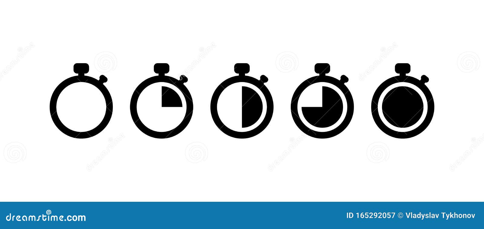 Countdown Timer Vector Icons Set On White Background Eps 10 Stock
