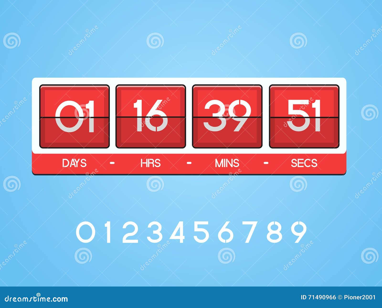 Countdown timer stock vector. Illustration of hour, minute - 71490966
