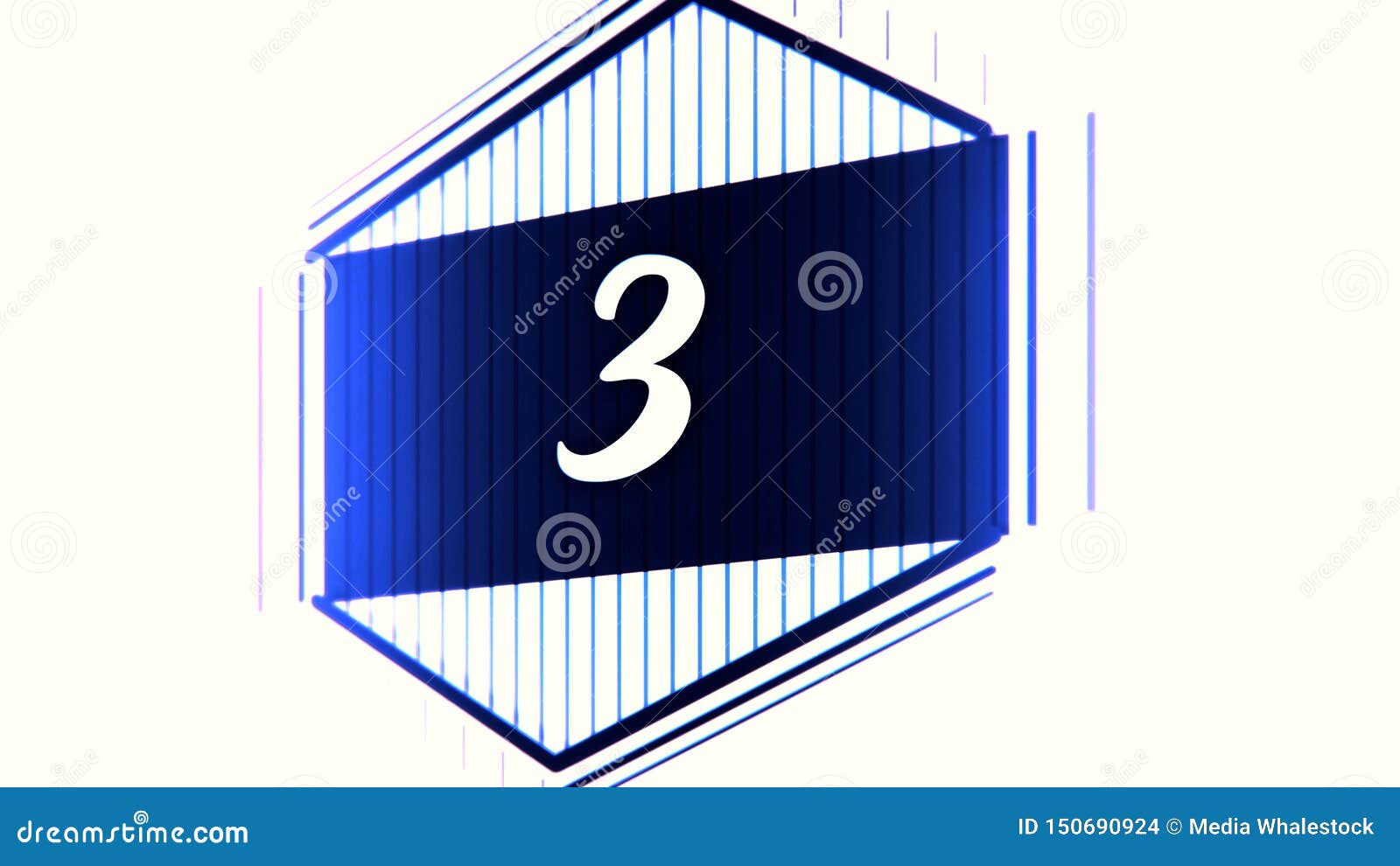 Countdown from 10 To 1 on Diamond-shaped Silver Board with Wide Blue ...