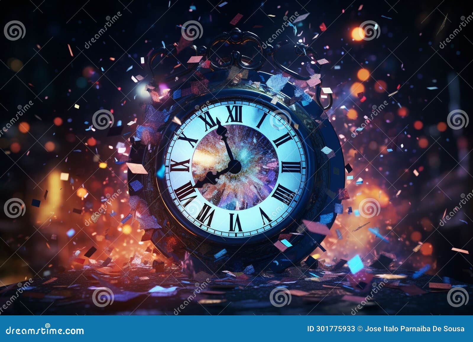 Countdown To Midnight Clock Surrounded by Stock Illustration ...