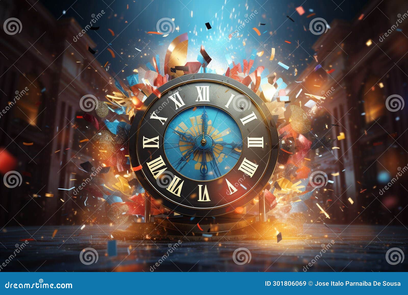 Countdown To New Years Clock Surrounded by Stock Illustration ...