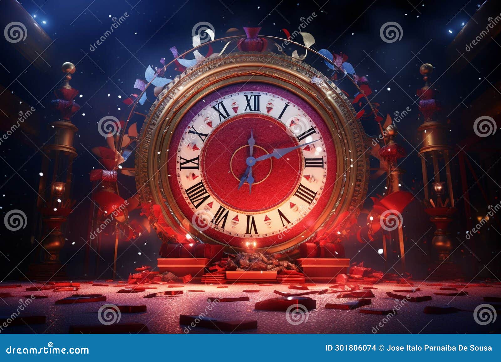 Countdown To New Years Clock Surrounded by Stock Illustration ...