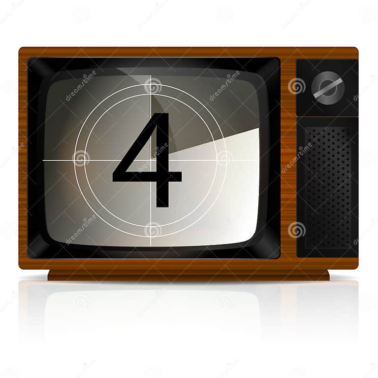 Countdown 4 on TV stock vector. Illustration of entertainment - 49043293