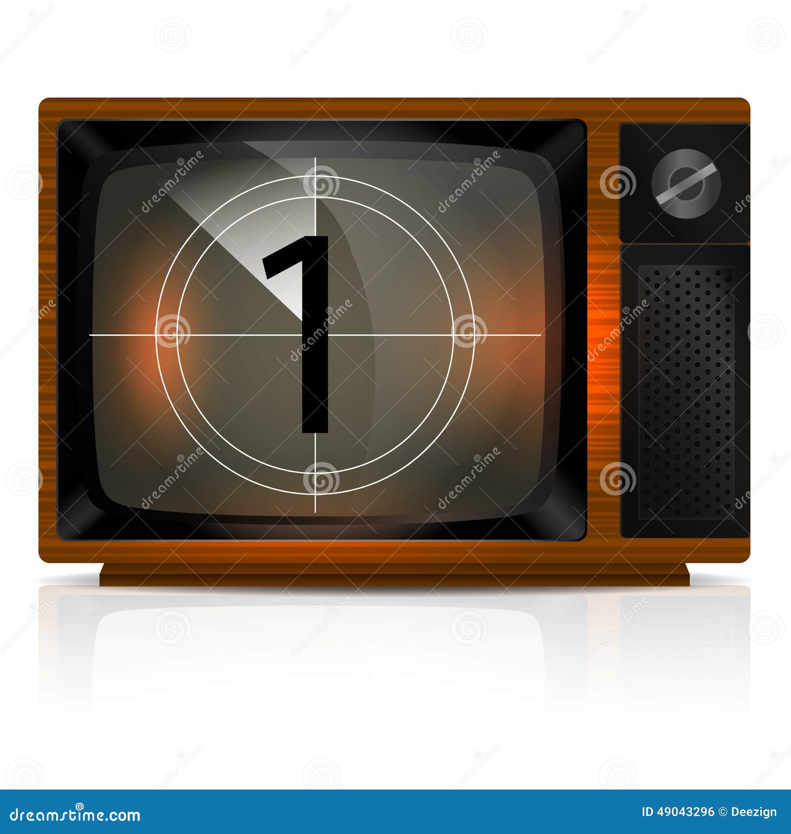 Countdown 1 on TV stock vector. Illustration of film - 49043296