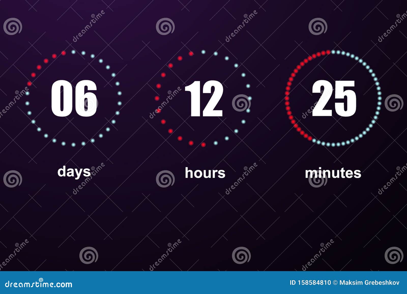 Countdown Vector Template Digital Clock Stock Illustration ...