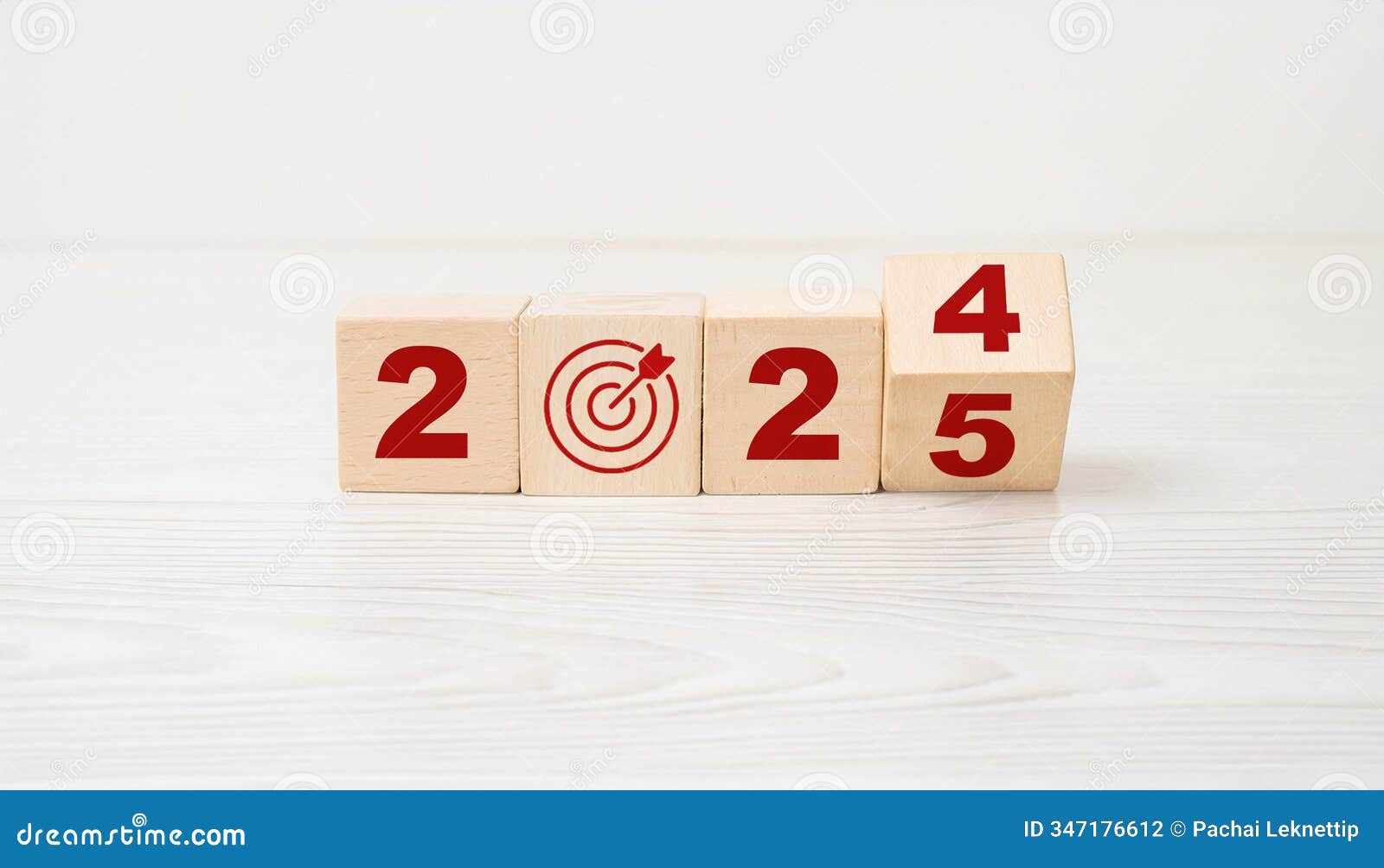 2025 Countdown with Wooden Blocks and Bullseye Target Symbol for ...
