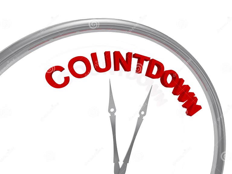 Countdown word on clock stock illustration. Illustration of anticipate ...