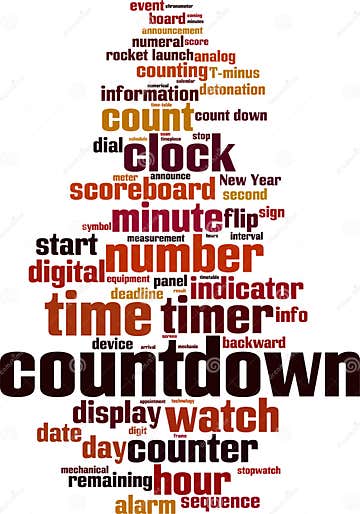 Countdown word cloud stock vector. Illustration of date - 205981205