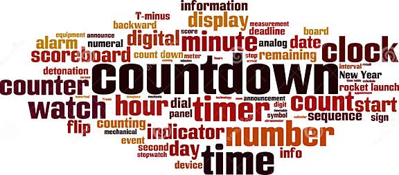Countdown word cloud stock vector. Illustration of start - 161697634