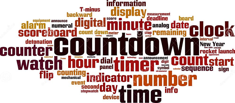 Countdown word cloud stock vector. Illustration of start - 161697634