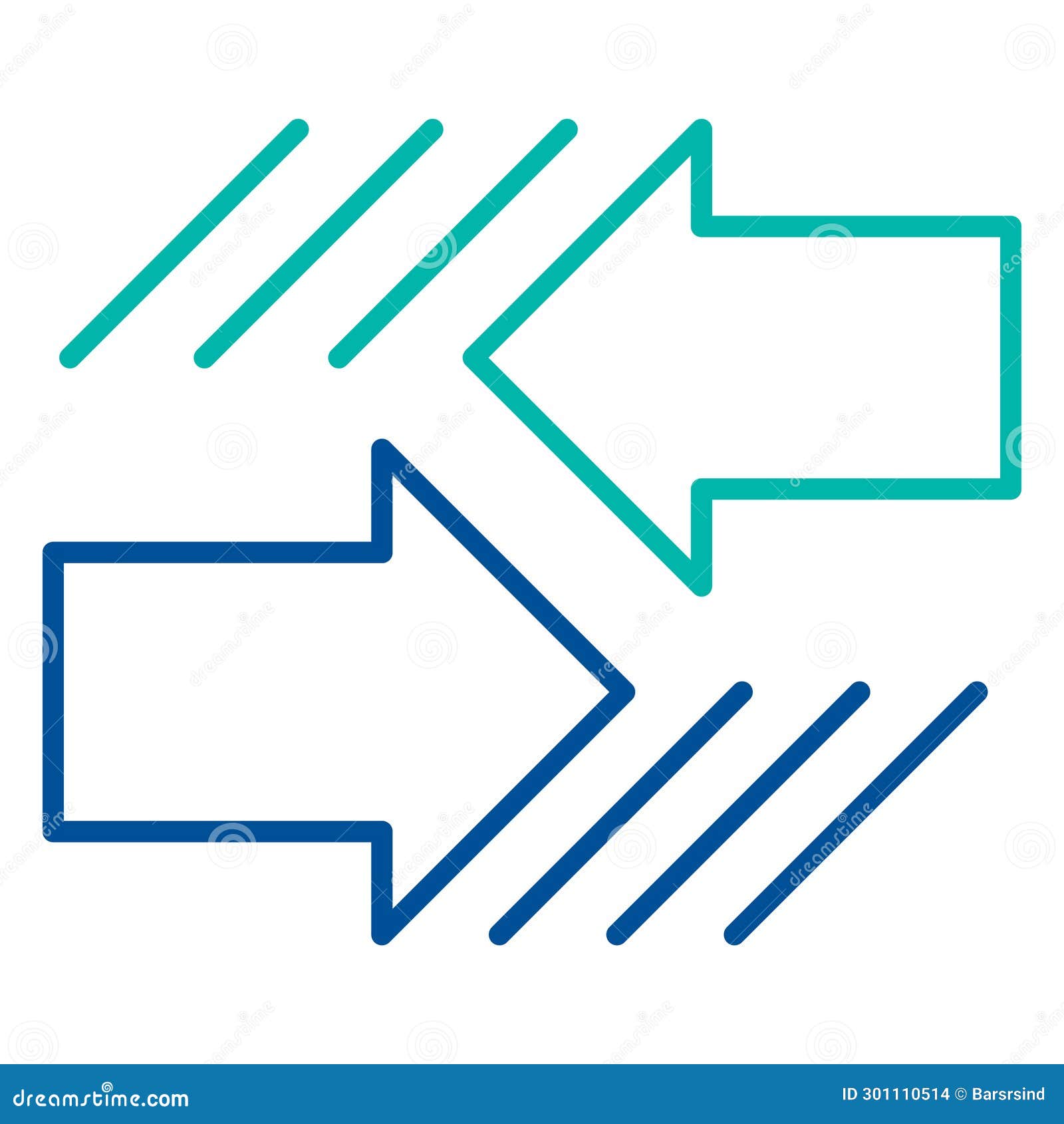 Counter Arrows Business Process Stroke Icon Stock Vector - Illustration ...