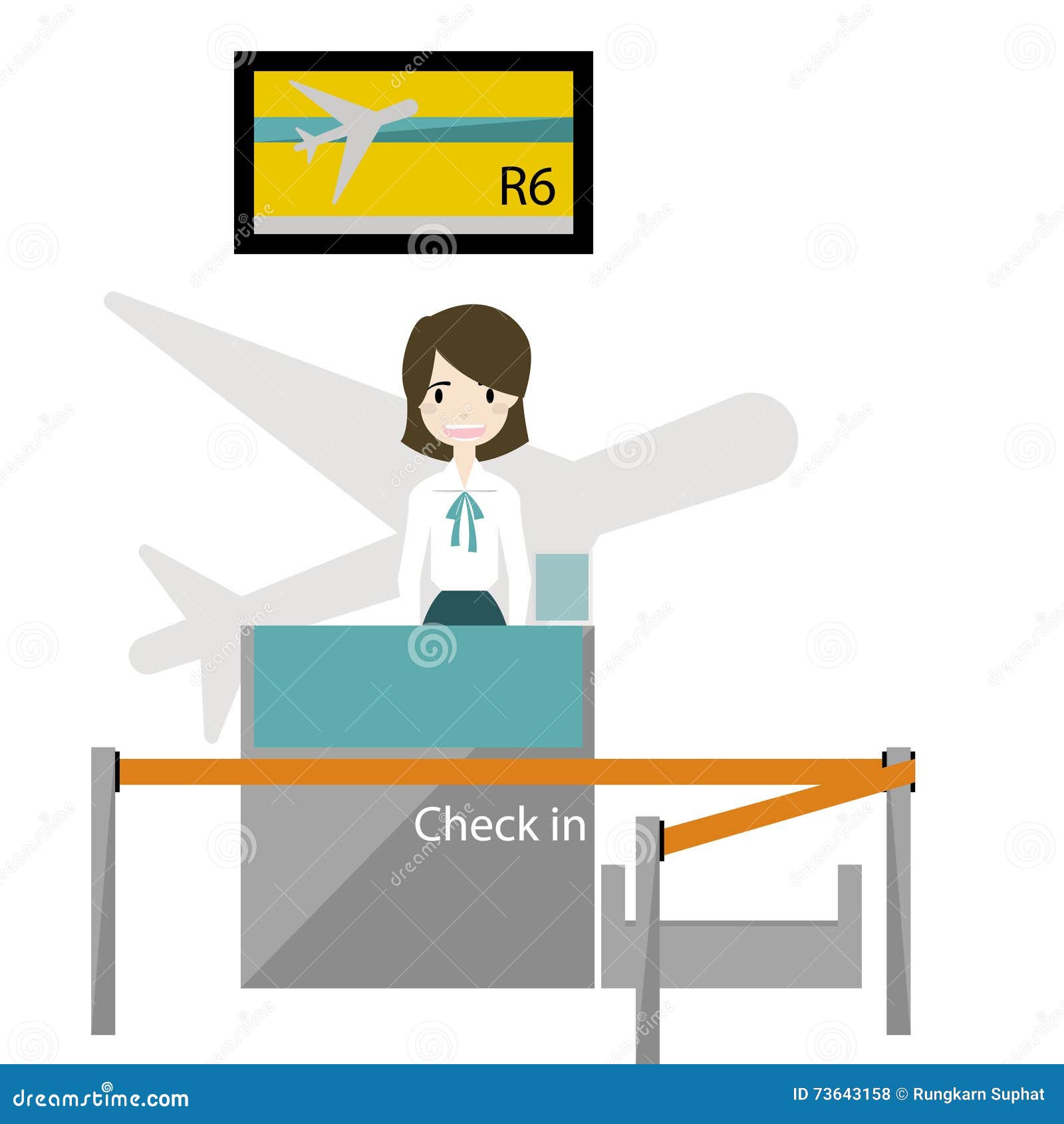 Counter Check- in with Staff Vecto Stock Vector - Illustration of ...