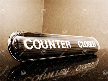 Counter closed stock image. Image of bank, break, sign - 537823
