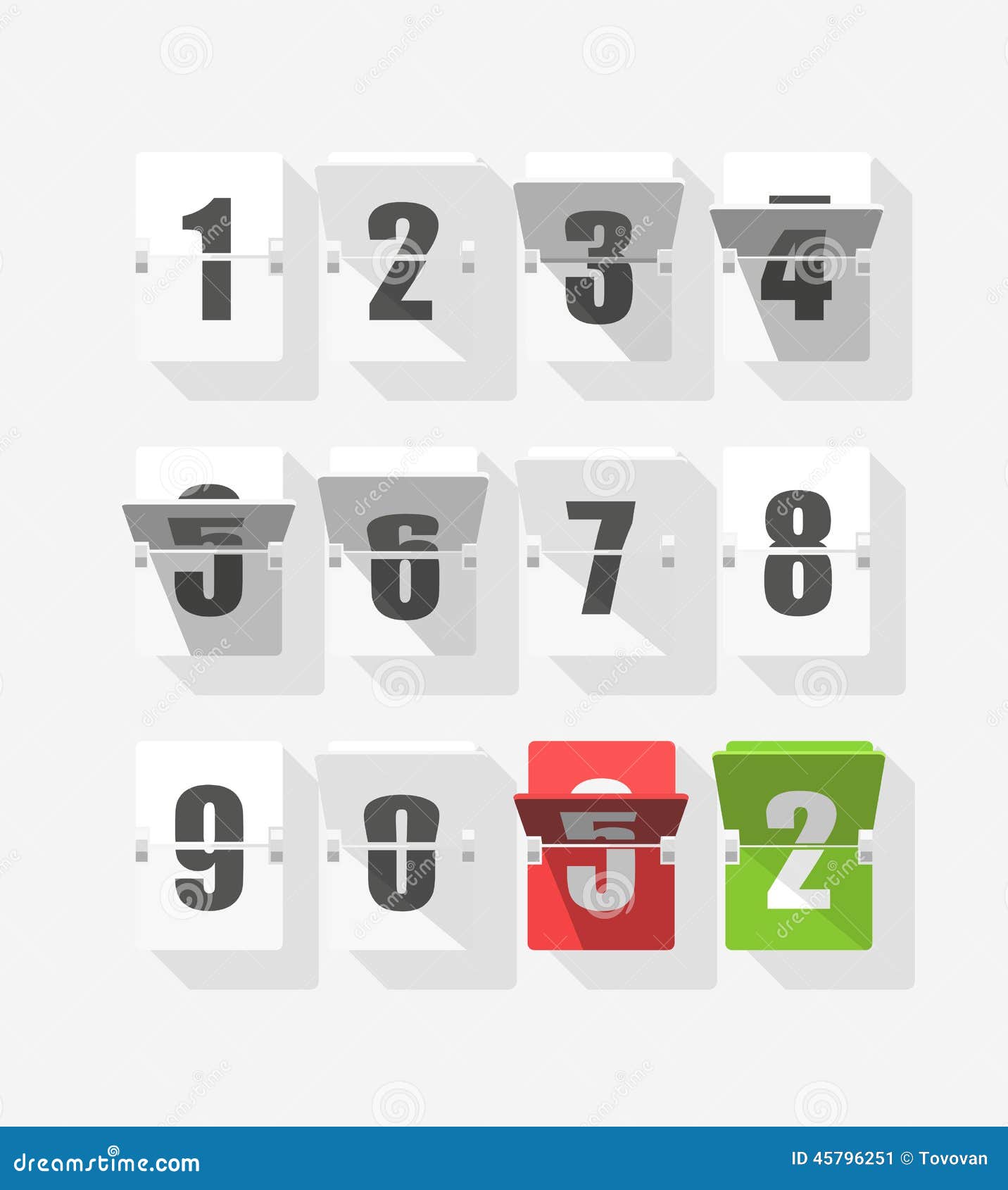Counter with digits set stock vector. Illustration of event - 45796251