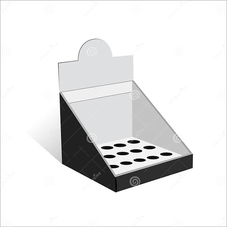 Counter Display Box Dieline Template Stock Vector - Illustration of ...