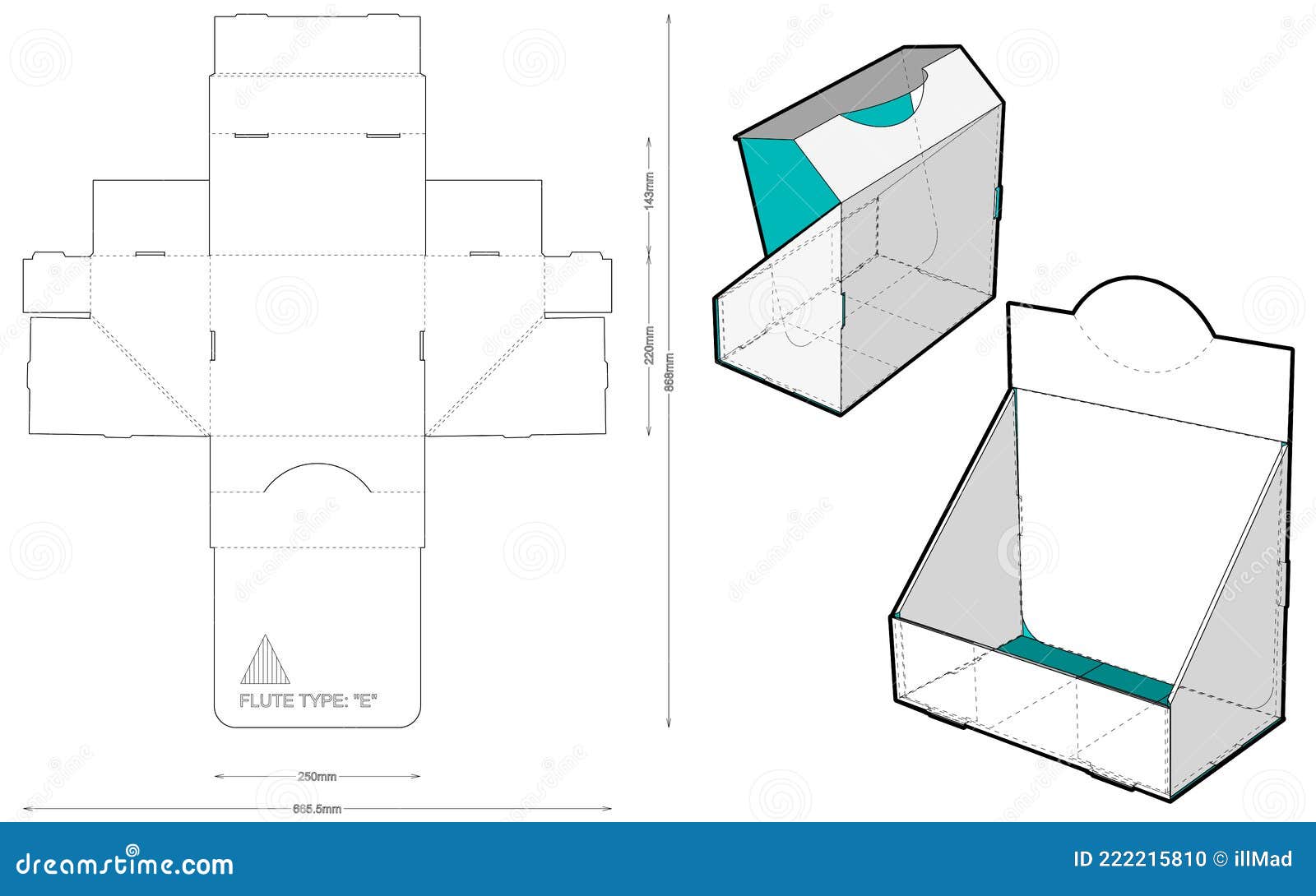 Counter Display Stand And Die-cut Pattern. Vector Illustration ...