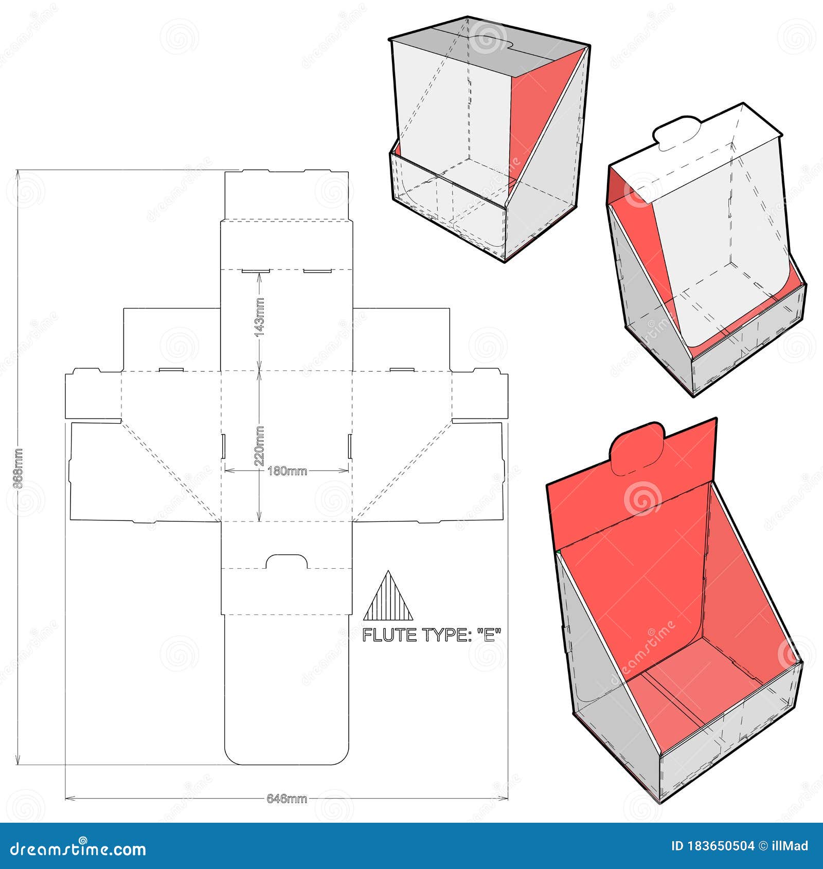 Counter Display Stand and Die-cut Pattern. Stock Vector - Illustration ...